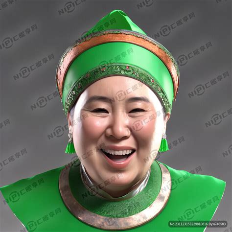 Ai创作图刘三姐 山歌 铜鼓 纯绿色 昵图网