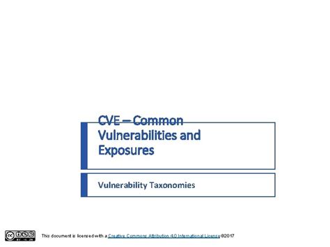 Vulnerabilities 1 Vulnerability Taxonomies This Document Is Licensed