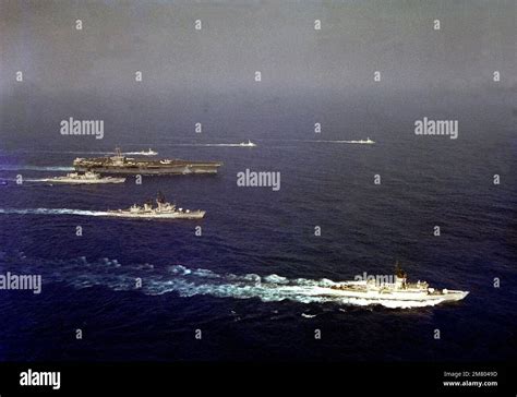 The Nuclear Powered Aircraft Carrier Uss Dwight D Eisenhower Cvn 69 Steams With Its Battle