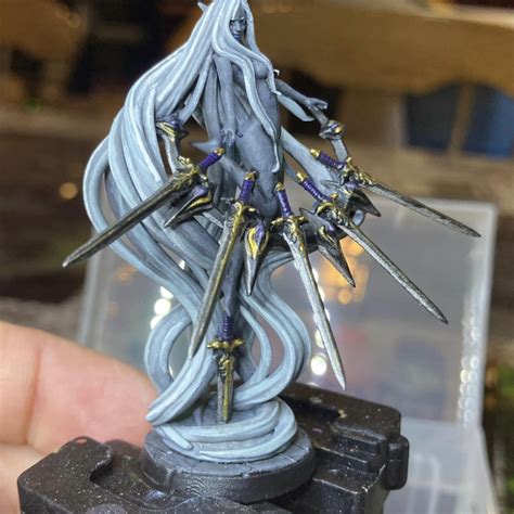 3d Print Of Nendra Preistess Of Eilistraee Presupported Deity