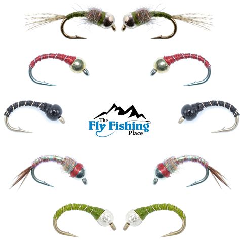 Basics Collection Essential Bead Head Midge Nymph Assortment 10 Wet Flies 5 Patterns