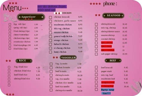 Menu At Asian Buffet Restaurant Las Cruces