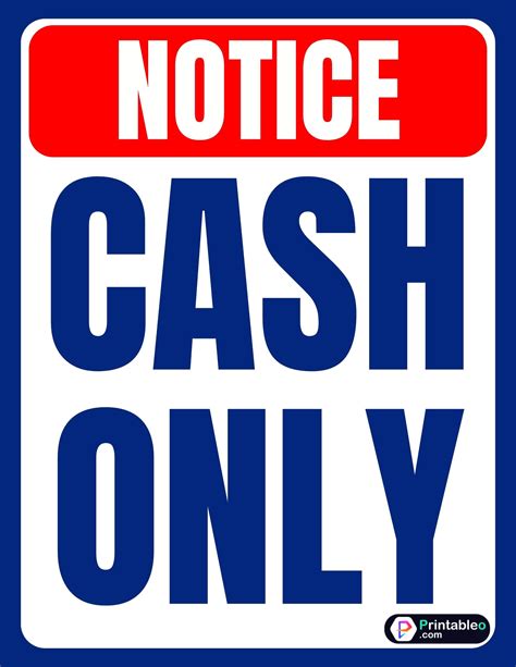 20 Printable Cash Only Sign Download Free Pdfs
