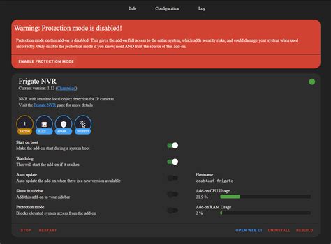 Frigate Version 113 Active Does Not Showsuggestallow For Update To