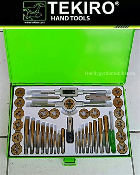 Tekiro Tap And Die Set Alat Senai Tap Ulir Drat Baut Mur Set 40 Pcs