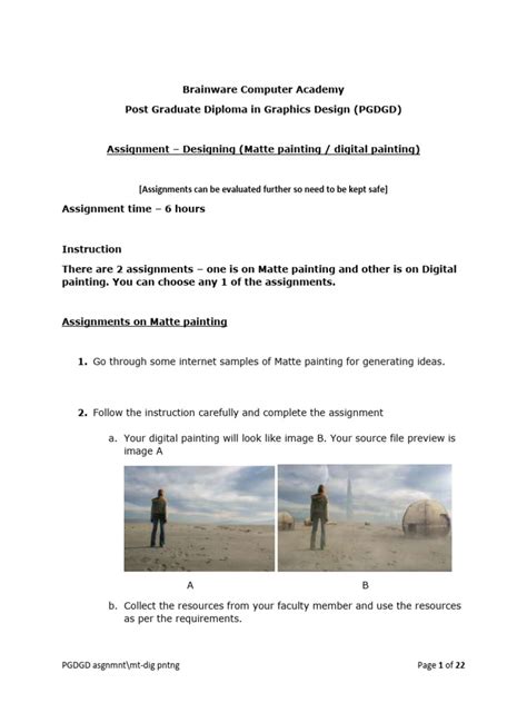 Assignment Matte Or Digital Painting Pdf Adobe Photoshop Image