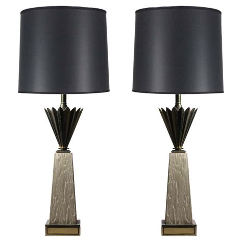 Silverplate Lamps With Glass Diffusers Pair For Sale At 1stdibs