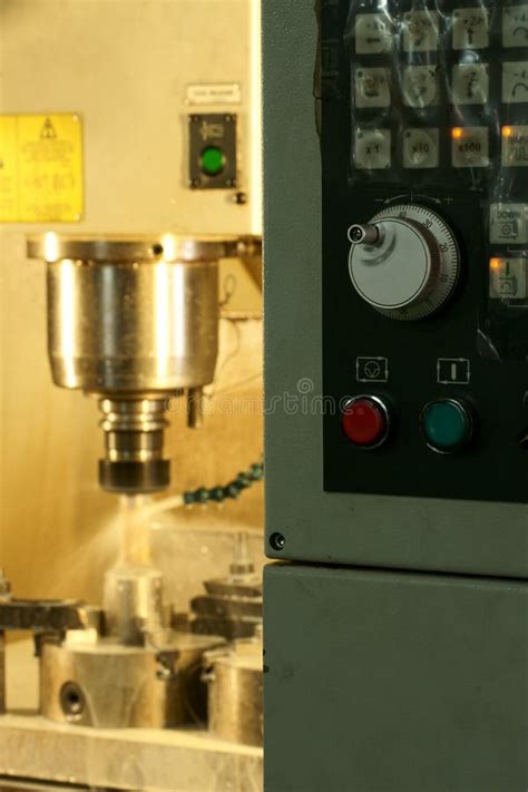 CNC Lathe Machine Stock Photo Image Of Engine Fixture