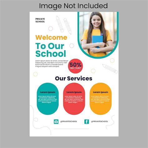 Premium Vector A Poster For A School With A Picture Of A Girl