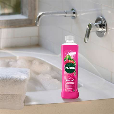 Radox Strawberry Feel Radiant Bath Soak Bubble Bath 500ml Tesco Groceries