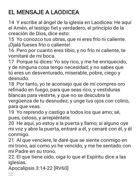 El Mensaje A Laodicea Pdf