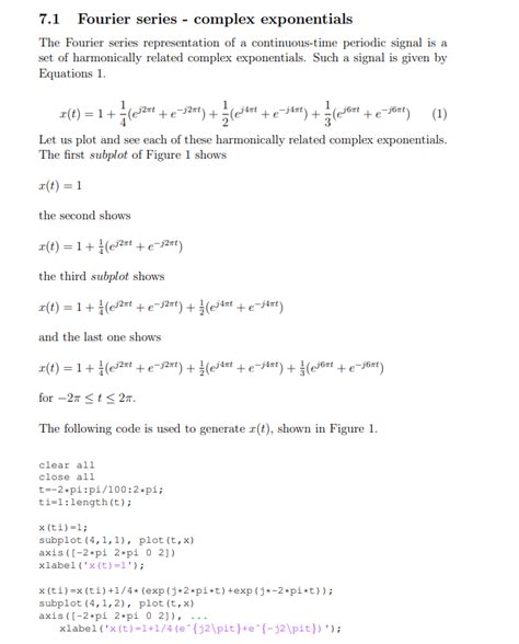 Solved Fourier Series Complex Exponentials The Fourier