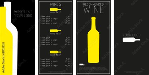 Wine Menu With A Price List Of Different Wines Stock Vector Adobe Stock