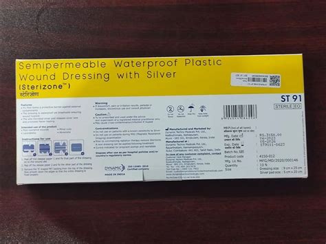 Sterile Eo Sterizone St91 Semipermeable Waterproof Plastic Wound For