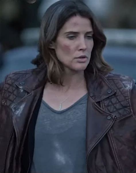 Cobie Smulders Stumptown Quilted Shoulder Leather Jacket A2 Jackets