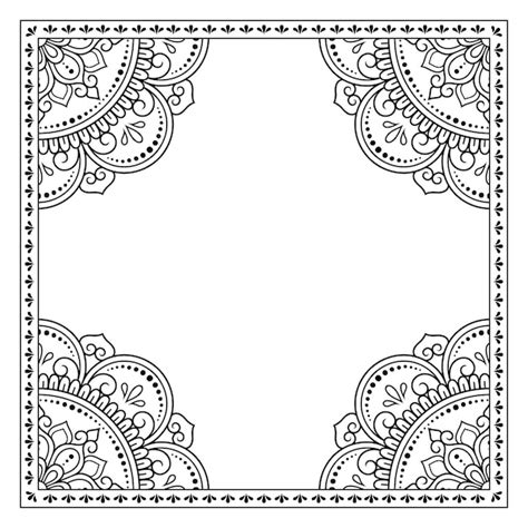 Premium Vector Frame In Eastern Tradition Stylized With Henna Tattoos