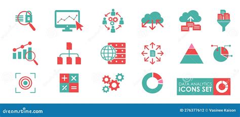 Set Of Data Analytics Icons Data Analytics Icon Set Stock Vector
