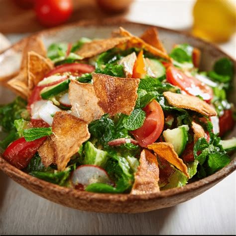 Lebanese Fattoush Salad With Crispy Pita Chips