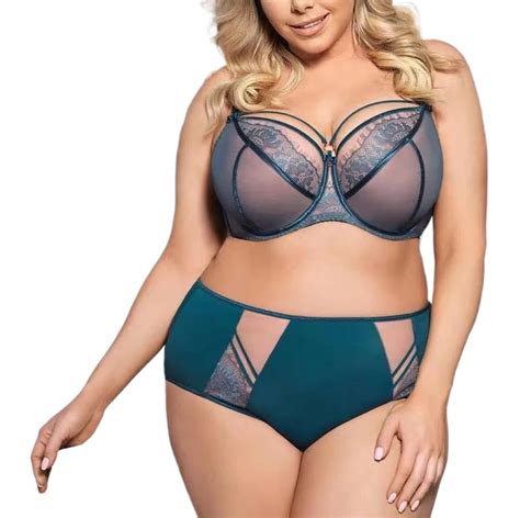 Custom Plus Size Lace Underwire Bra And Brief Set For Women Breathable