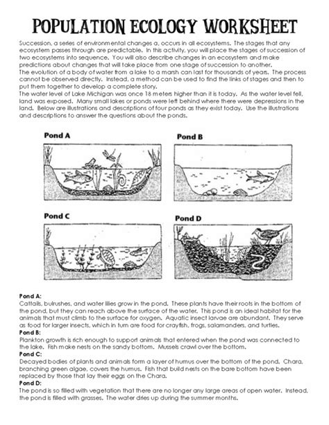Population Ecology And Resources Worksheet