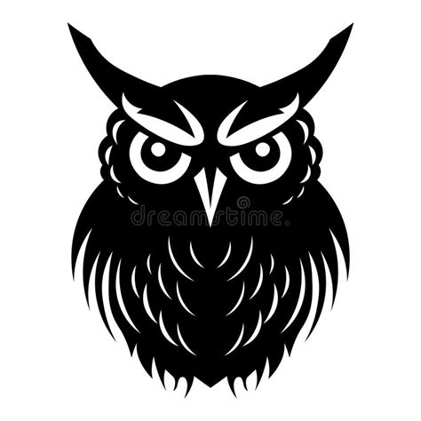 Owl Black Vector Icon On White Background Stock Vector Illustration