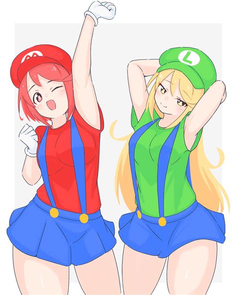 Pyra Mythra Mario And Luigi Mario And 2 More Drawn By Uncoolmochi