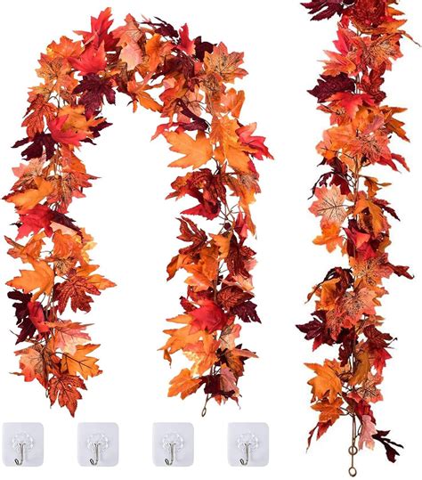 Fall Decor Maple Leaf Garland 2 Pack 114 Ft Fall Garland