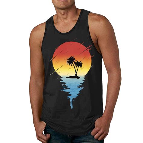 Caqnni Mens Beach Tank Top Summer 3d Graphic Sleeveless Tee Shirt Gym