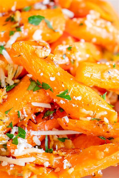 Garlic Parmesan Roasted Carrots Xoxobella