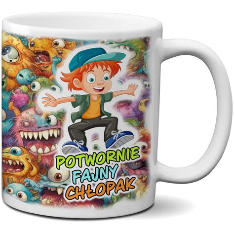 Kubek Ceramiczny Z Nadrukiem Potwornie Fajny Chłopak 330ml Cupcuppl Cupcuppl Sklep