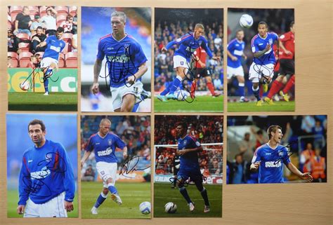 Ipswich Town Signed Photo Selection X 8 Inc Aaron Cresswell And Danny Higginbotham Coa Footy