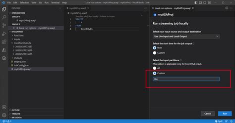 Testing Azure Stream Analytics Query Locally Against Live Stream Input Using Visual Studio Code