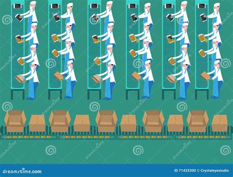 Assembly Plant Workers Assembles A Tablet Computer In A Routine Manner