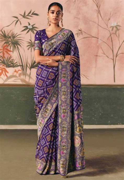 Buy Woven Art Silk Saree In Dark Indigo Blue Online Ssea7556 Utsav