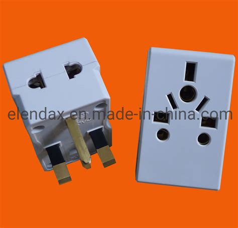3 Flat Pin Uk Plug Adapter Auto Electric Plastic Connector Plug And