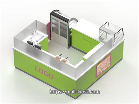 Uk 3m By 3m Beverage Kiosk In Green Surface Decoration Mall Kiosk