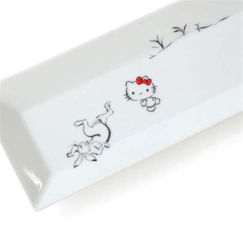 Square Plates Sumo Sanrio Choju Giga X Hello Kitty Meccha Japan