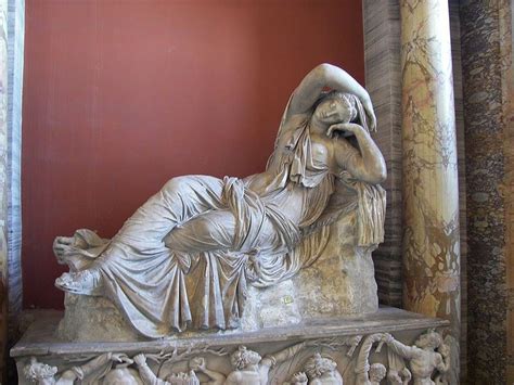 Ancient Roman Sculpture Sleeping Ariadne At The Vatican Museums Italy Archeology Artefacts