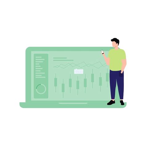 Premium Vector The Boy Is Looking At The Graph Target Premium Vector The Boy Is Looking At The Graph Target