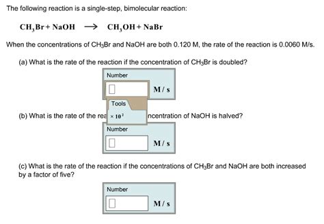 Solved The Following Reaction Is A Single Step Bimolecular Reaction