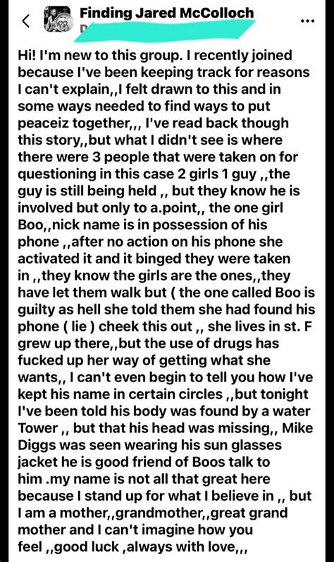 Finding Jared Mccolloch Im Gonna Share A Screenshot Of A Previous