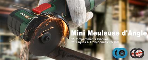 Mini Meuleuse Sans Fil Avec Batterie Mini Disqueuse Sans Fil Avec 2 Compartiments Disques，2