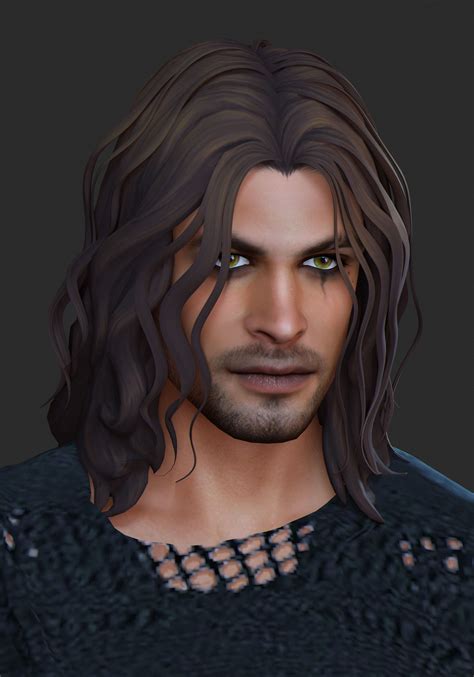 Raven Unisex Hairstyle Wistful Castle Sims Hair Medieval