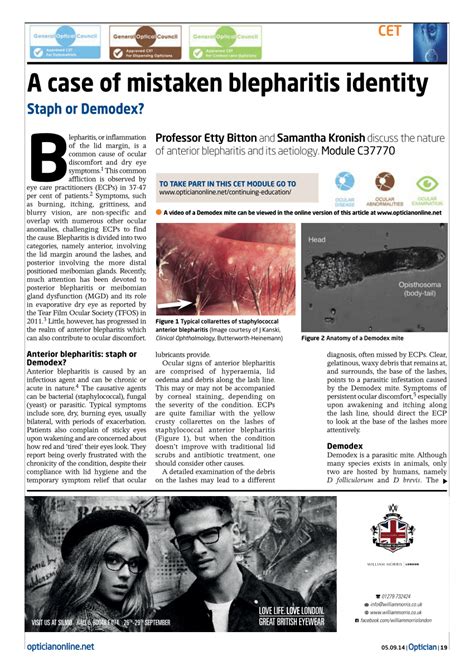 Pdf A Case Of Mistaken Blepharitis Identity Staph Or Demodex