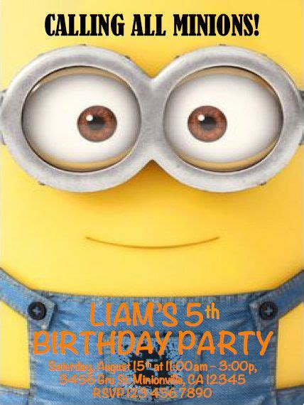 Minions Invitation Minioins Movie Invitation Minions Birthday
