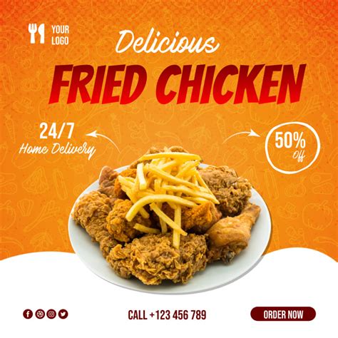 Delicious Fried Chicken Poster Template Postermywall