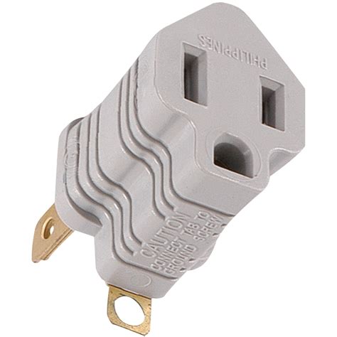 Ge 58900 Polarized Grounding Adapter Plug Gray