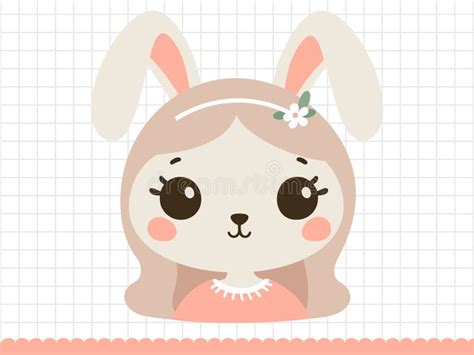 Doodle Rabbit Little Bunny In Cartoon Style Vector Illustration