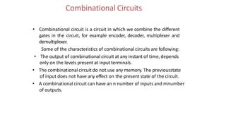 Unit Combinational Circuits PPTX