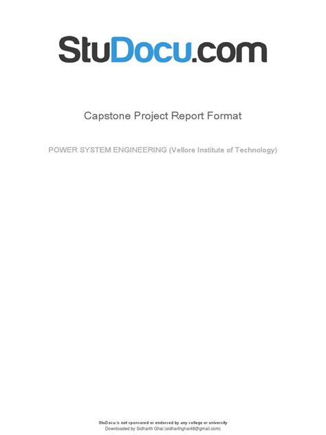Capstone Project Report Format Pdf Academic Degree Thesis